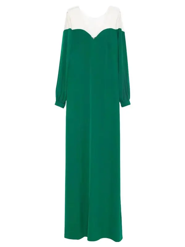 CRISTALLINI Carmen Long-sleeves Maxi Dress - Green