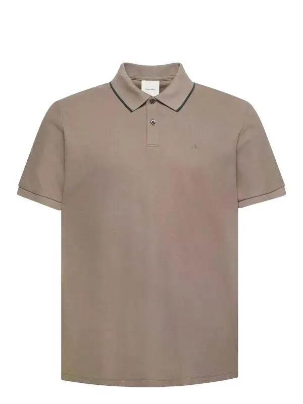 Calvin Klein Contrast-trim Polo Shirt - Neutrals
