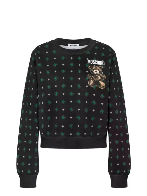 Moschino Bear-print Long-sleeve Sweatshirt - Black