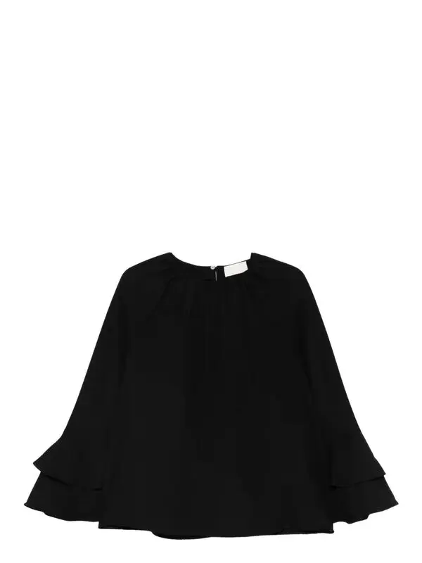 I BLUES Marin Ruffled Blouse - Black