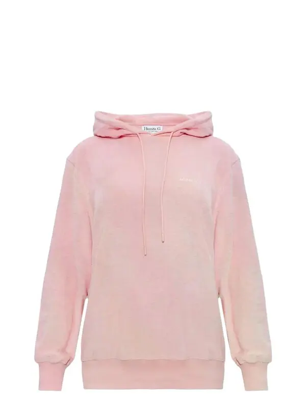 Hunza G Terry Towelling Hoodie - Pink