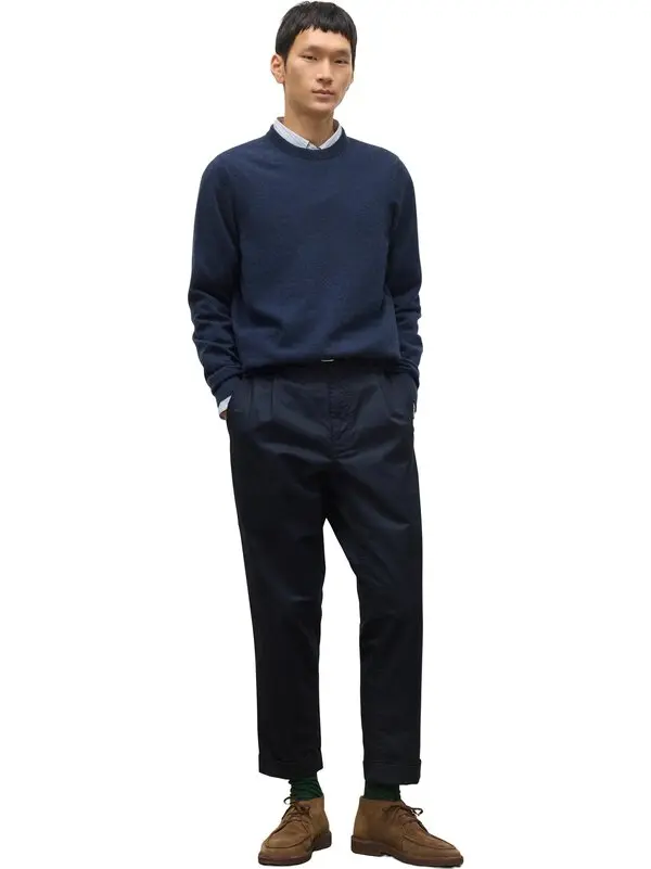 Johnstons Of Elgin Rory Classic Cashmere Crew Jumper - Navy