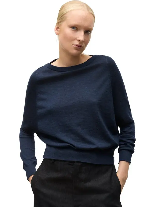 Johnstons Of Elgin Finola Superfine Cashmere Jumper - Navy