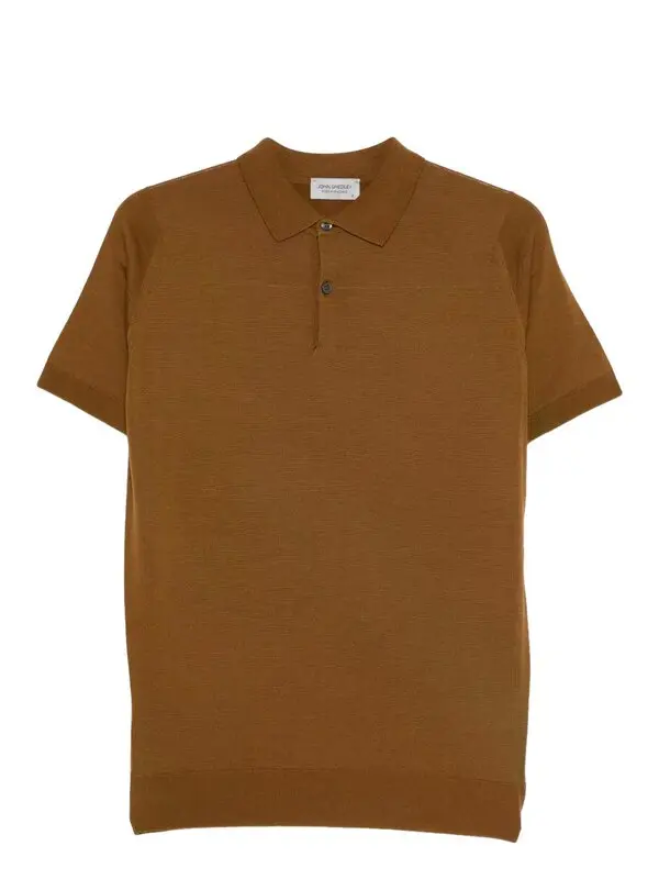 John Smedley Payton Buttoned Short-sleeve Polo Shirt - Brown
