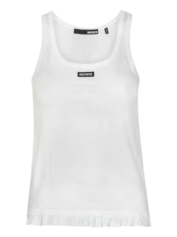 ROTATE BY BIRGER CHRISTENSEN Ruffle-hem Tank Top - White