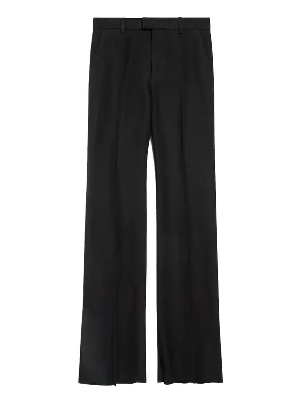 Balenciaga Pleated Flared Trousers - Black