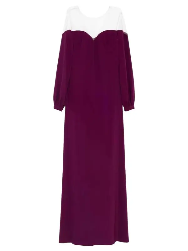 CRISTALLINI Long-sleeves Maxi Dress - Purple