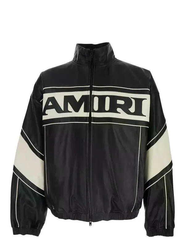 Amiri Logo-print Leather Jacket - Black