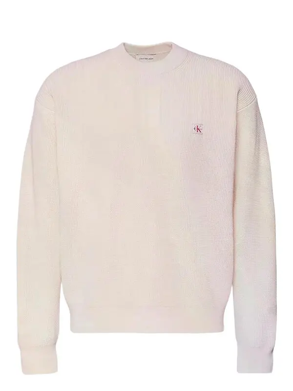 Calvin Klein Logo Crew-neck Sweater - Neutrals