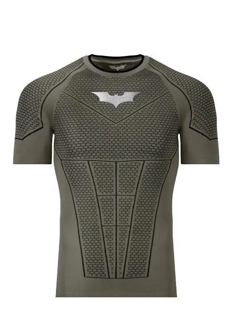 YOUNGLA X Batman Compression Tee Shirt - Grey/green