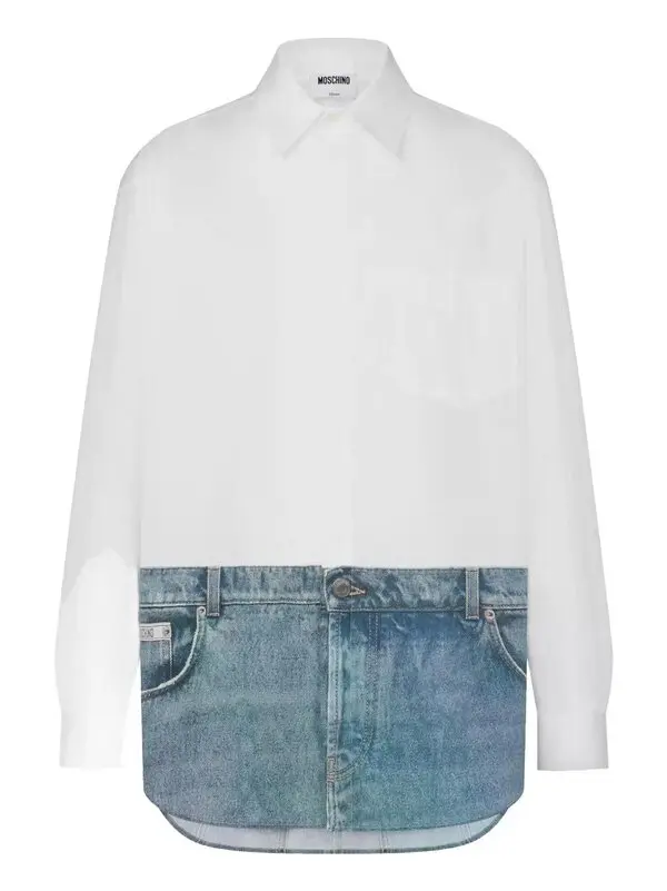 Moschino Print-panel Shirt - White