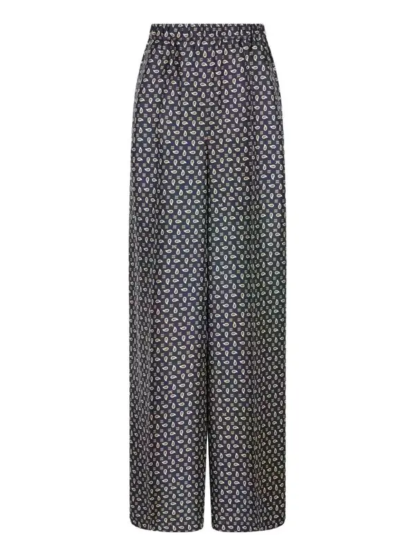 Max Mara Paisley-print Trousers - Blue