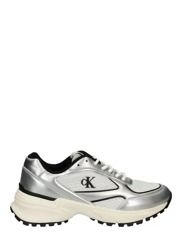 Calvin Klein Logo Detail Sneakers - Silver