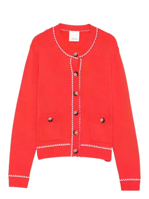 ALLUDE Patch-pocket Cardigan - Red