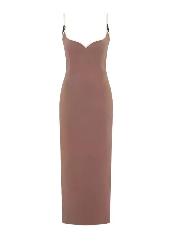 Paris Georgia Heart Midi Dress - Brown