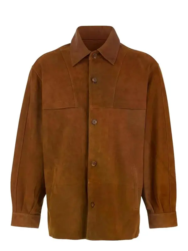 SUNFLOWER Buttoned Leather Shirt - Brown