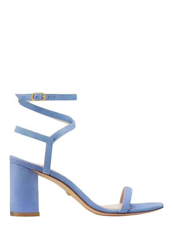 STUART WEITZMAN Merinda Block Crossover Sandals - Blue