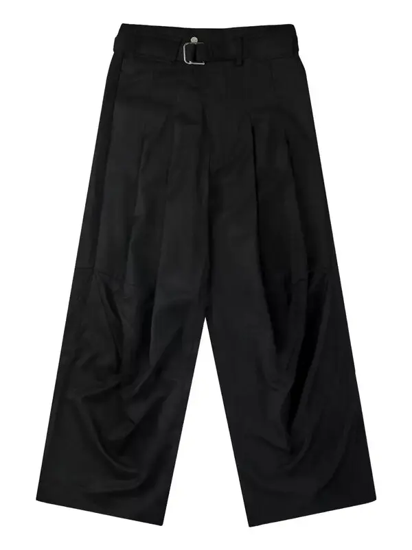 FFFPOSTALSERVICE Pleated Wide Leg Trousers - Black