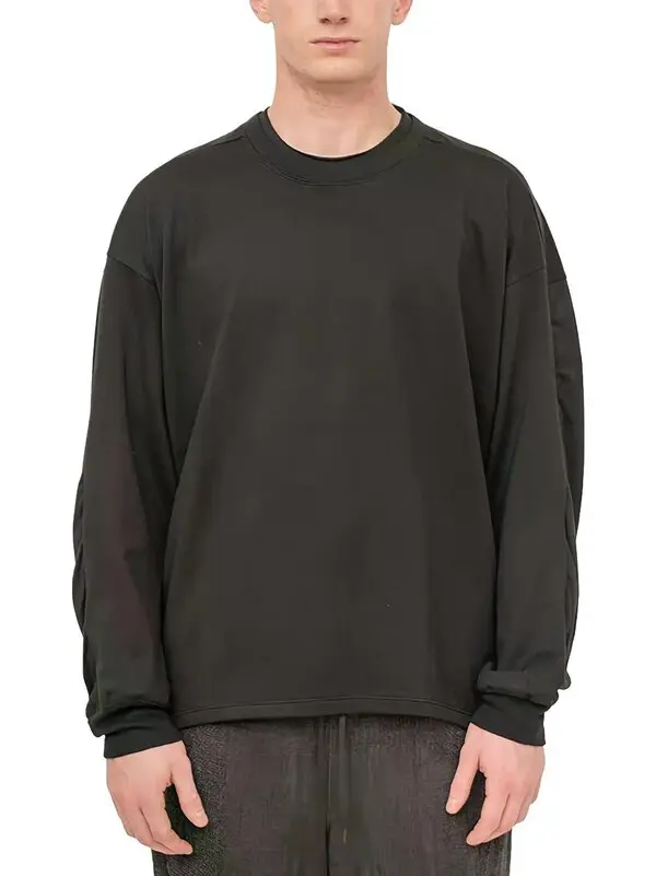 THE VIRIDI-ANNE Long-sleeve Crewneck Sweatshirt - Black