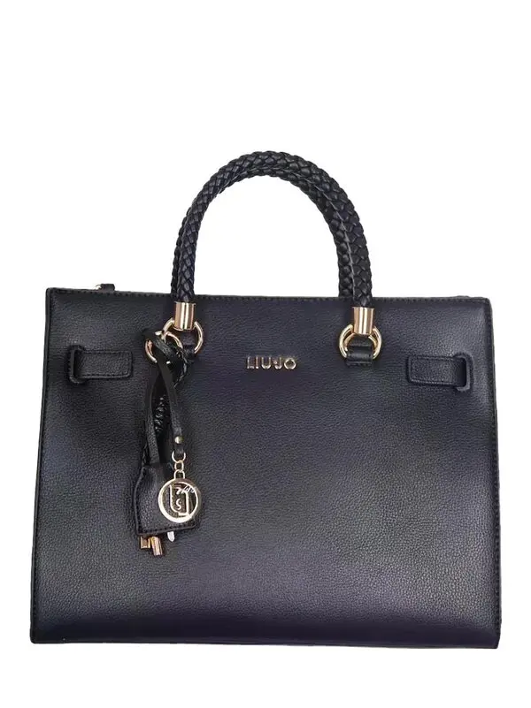 Liu Jo Braided-handle Tote Bag With Logo Detail - Black