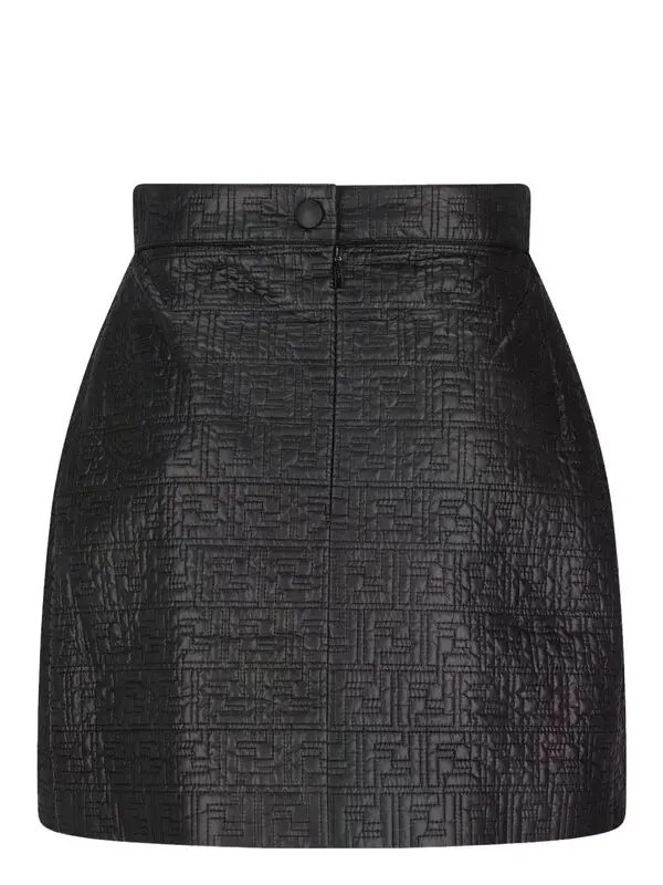 Fendi Logo-pattern Quilted Short Skirt - Black