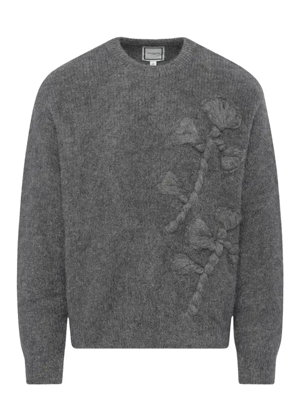 WOOYOUNGMI Cable-embroidered Sweater - Grey