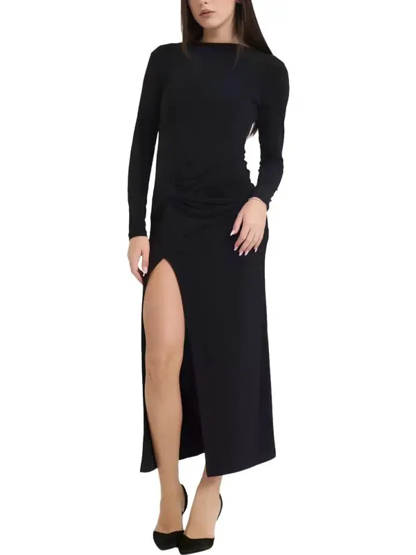 Patrizia Pepe Draped Maxi Dress - Black