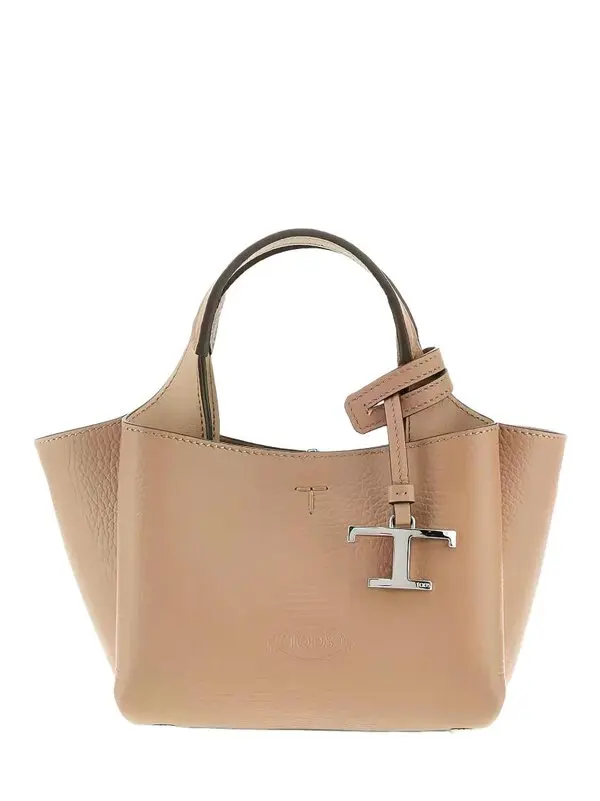 TOD'S Leather Tote Bag - Neutrals