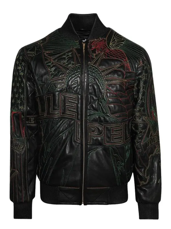 WHO DECIDES WAR BY EV BRAVADO X Pelle Pelle Monument Jacket - Coal And Multicolor