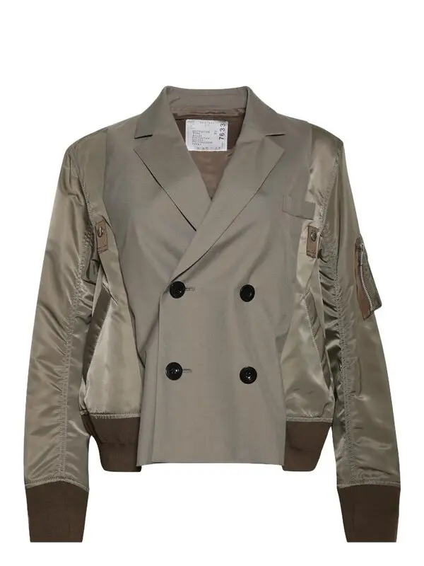Sacai Suiting X Nylon Twill Jacket - Taupe