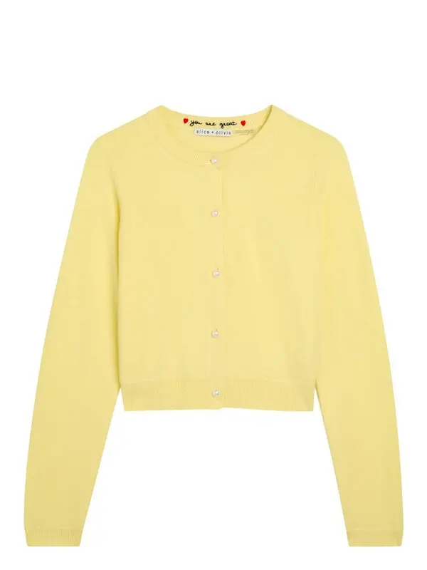 Alice + Olivia Cashmere-blend Cardigan - Yellow