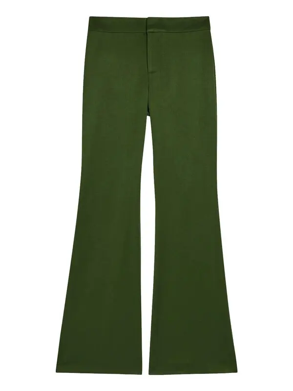 Alice + Olivia Flared-leg Woven Trousers - Dark Green