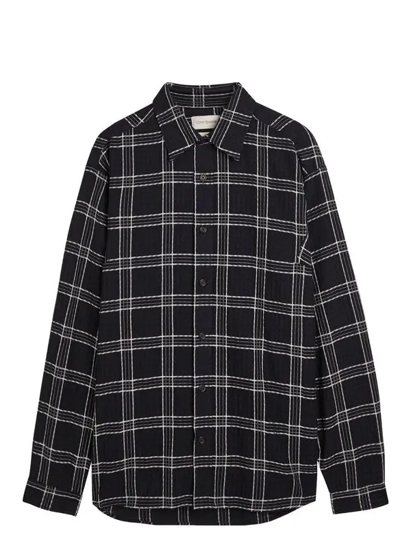 Oliver Spencer Garrison Plaid Cotton Shirt - Black