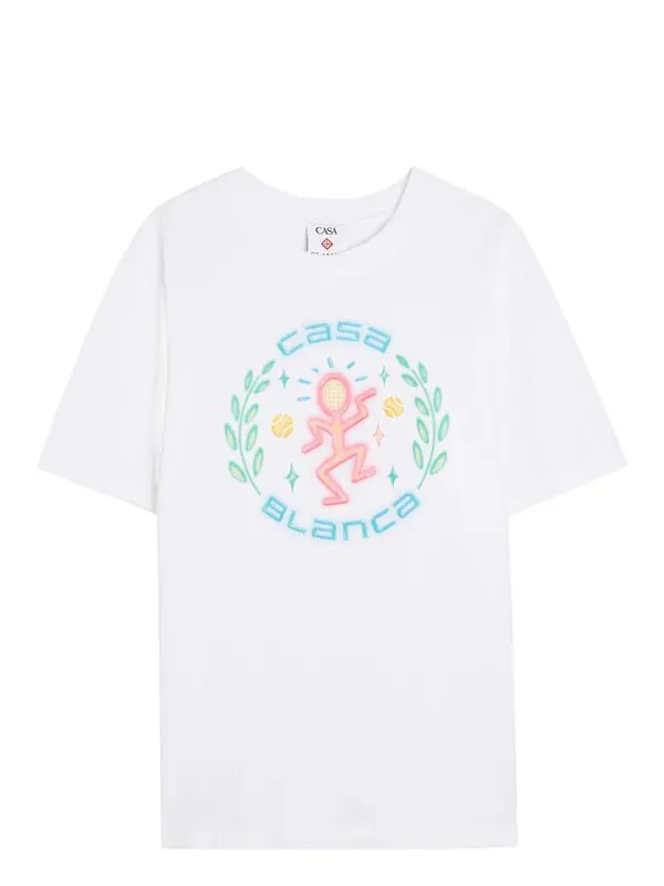 Casablanca Dance Joy Printed Cotton T-shirt - White