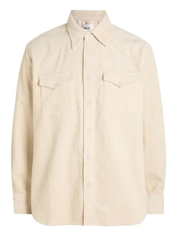 Nn07 Ricky Corduroy Overshirt - Ivory