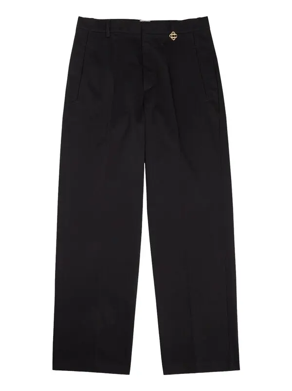 Casablanca Straight-leg Stretch-cotton Trousers - Black