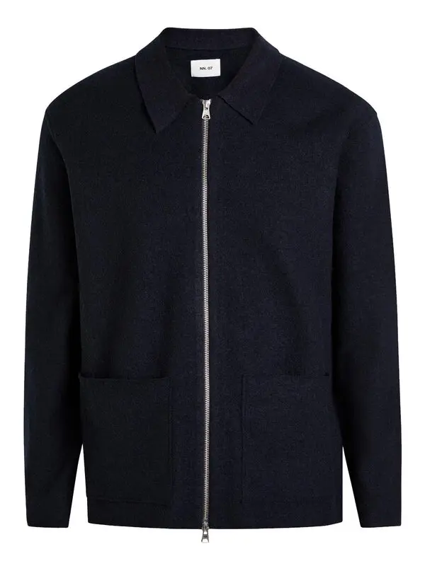 Nn07 Jonas Knit Wool Jacket - Navy