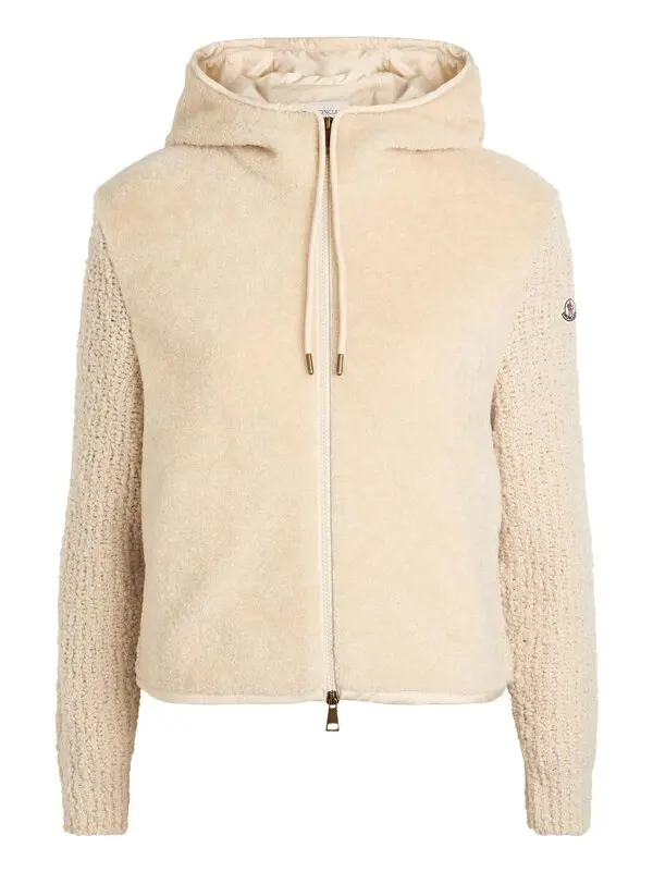 Moncler Wool-blend And Teddy Jumper - Cream
