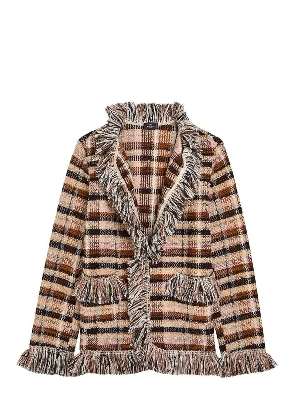 Etro Striped Fringed Woven Jacket - Multicoloured 1