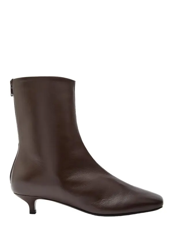 TOTEME 30 Nappa Leather Ankle Boots - Brown