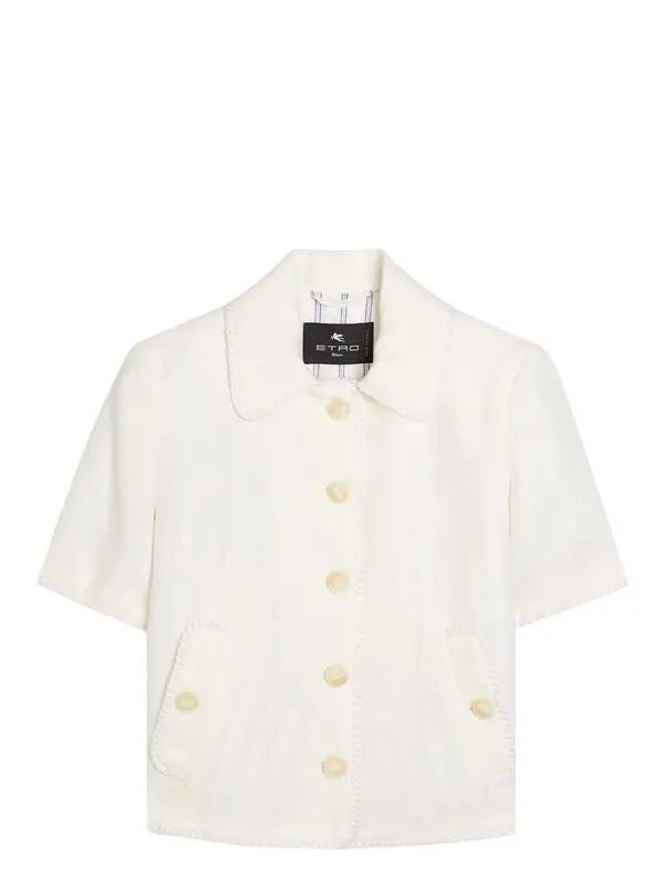Etro Embroidered Linen Jacket - Ivory