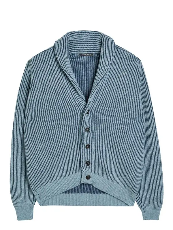 BEGG X CO Andrew Knit Cashmere And Cotton-blend Cardigan - Navy