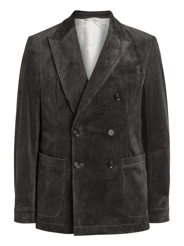 Oliver Spencer Double-breasted Corduroy Blazer - Dark Grey