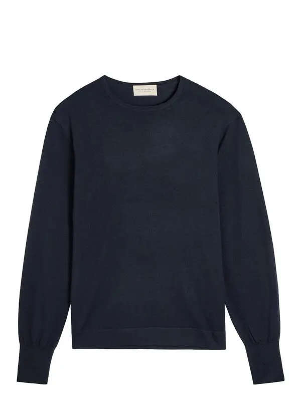 Officine Générale Knit Merino Wool Jumper - Navy
