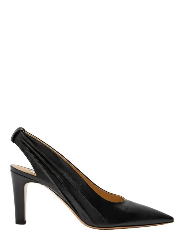Gabriela Hearst Amari 90 Leather Slingback Pumps - Black