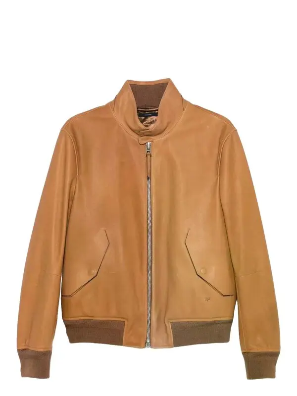 TOM FORD Logo-embroidered Jacket - Brown