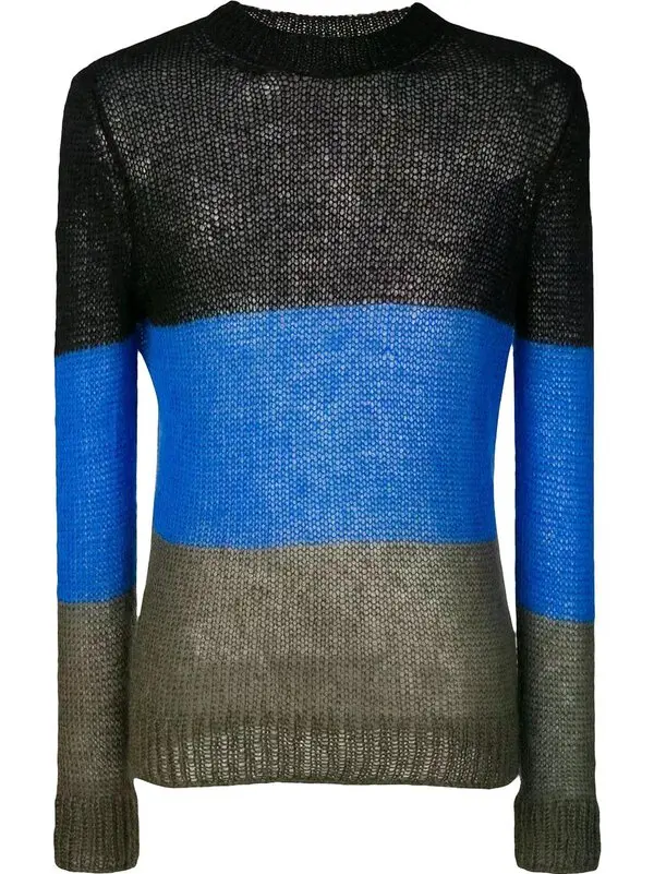 WALTER VAN BEIRENDONCK Sheer Knit Sweater - Black
