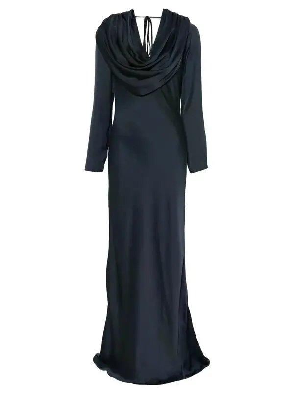 ROTATE BY BIRGER CHRISTENSEN Cowl-neck Tie Maxi Dress - Black