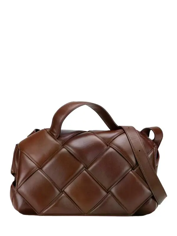 Bottega Veneta Nappa Maxi Intrecciato Padded Satchel - Brown