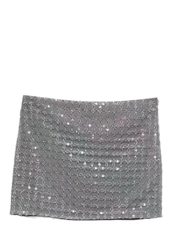 ROTATE BY BIRGER CHRISTENSEN Beaded Mini Skirt - Grey